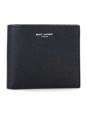 Saint Laurent Calf Leather Mini Wallet - Nero