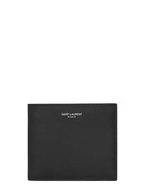 Saint Laurent Calf Leather Mini Wallet - Nero