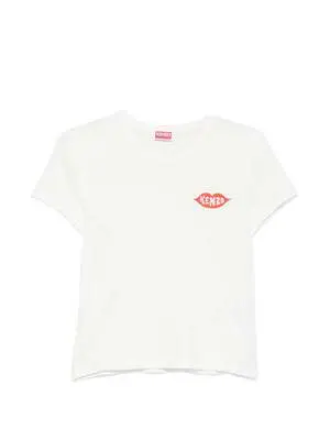 Kenzo Embroidered Cotton Crew Neck T-shirt - Bianco