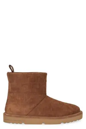 Fendi Suede Ankle Boots With Shearling Lining - Brown
