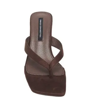 French Connection Trinity Faux Suede Thong Kitten Heel