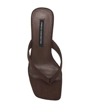 French Connection Trinity Faux Suede Thong Kitten Heel