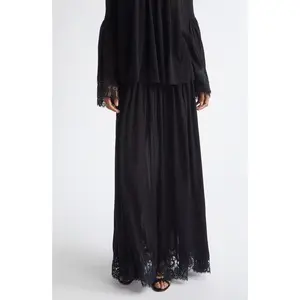 Zimmermann Valiant High Waist Lace Trim Maxi Skirt - Black