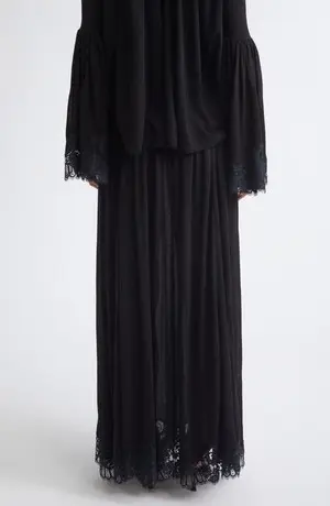 Zimmermann Valiant High Waist Lace Trim Maxi Skirt