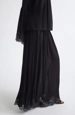 Zimmermann Valiant High Waist Lace Trim Maxi Skirt