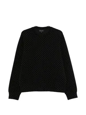 Emporio Armani Logo Cotton Sweatshirt - Black
