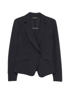 Emporio Armani Cotton Single-breasted Jacket - Blue