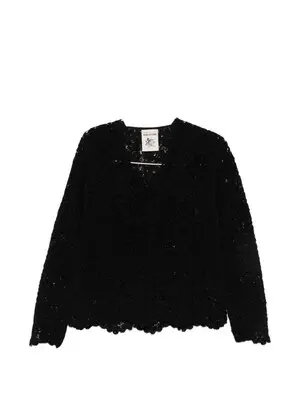 SEMICOUTURE Calanthe V-necked Sweater - Black