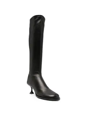 SERGIO ROSSI Leather Heel Boots