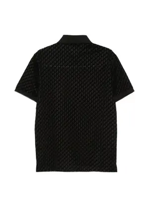 Emporio Armani Allover Logo Polo Shirt - Black