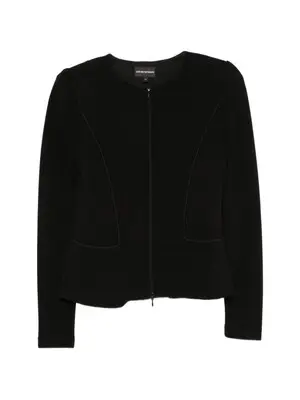 Emporio Armani Zipped Blazer Jacket - Black
