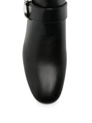 Emporio Armani Leather Buckled Ankle Boots