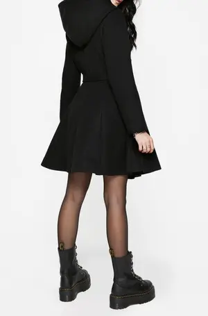 DISTURBIA Camilla Tie Waist Hooded Coat
