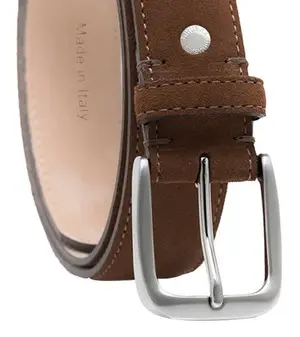 Ghurka Genuine Suede Leather Belt - Chestnut