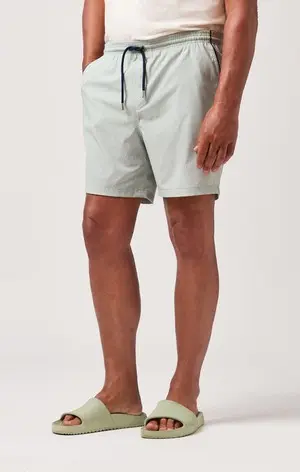 Stone Rose Birdseye Solid Swim Trunk - Olive