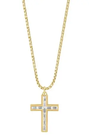 EFFY Gold-plated Sterling Silver Zircon Cross Pendant Necklace - Other