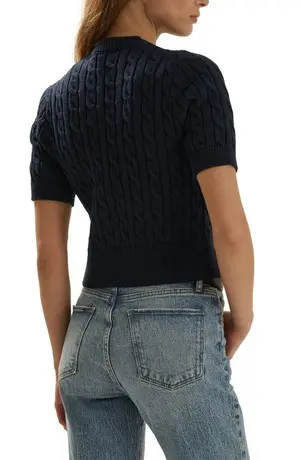 FAVORITE DAUGHTER The Cafe Cable Short Sleeve Cardigan