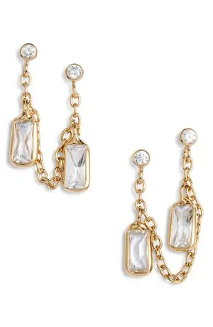SET & STONES Suzie Drop Earrings With Cubic Zirconia - Gold