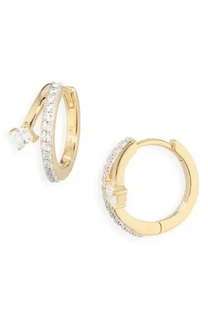 ASTRID & MIYU Crystal Illusion Huggie Earrings - Gold