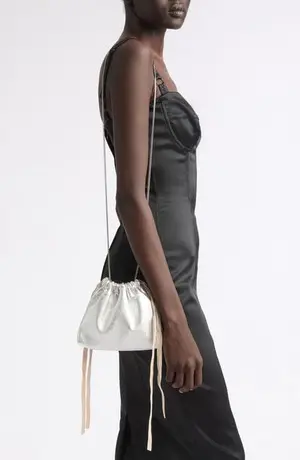 JIMMY CHOO Bon Bon Crystal Top Handle Leather Bag