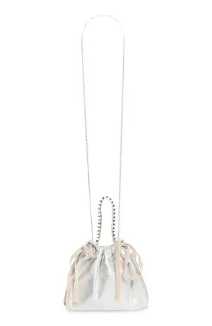 JIMMY CHOO Bon Bon Crystal Top Handle Leather Bag