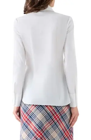 Akris Stretch Cotton Blend Button-up Shirt