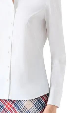 Akris Stretch Cotton Blend Button-up Shirt