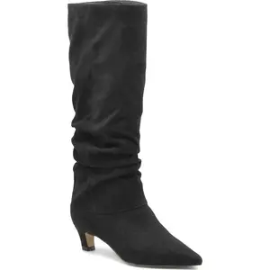CHARLES DAVID Access Slouch Pointed Toe Kitten Heel Boot - Black