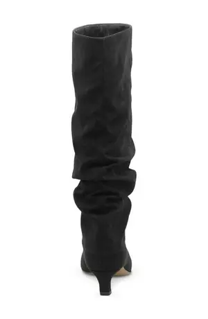 CHARLES DAVID Access Slouch Pointed Toe Kitten Heel Boot - Black