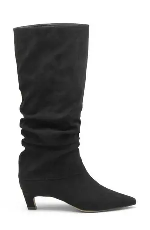 CHARLES DAVID Access Slouch Pointed Toe Kitten Heel Boot - Black