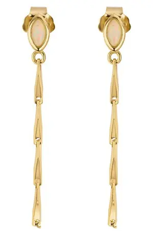 ATHRA LUXE Athra Opal Chain Drop Earrings