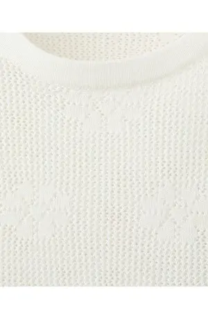 Mango Floral Crochet Short Sleeve Sweater