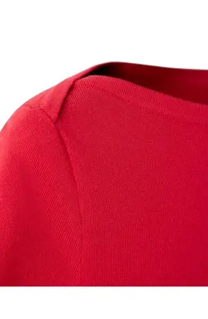 Mango Short Sleeve Fine Knit Sweater - Red