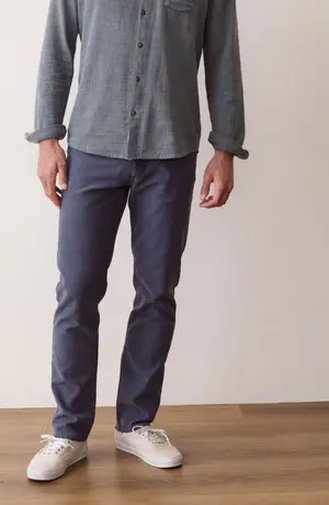 Marine Layer Flex Terry Slim Straight 5-pocket Pants - True Navy