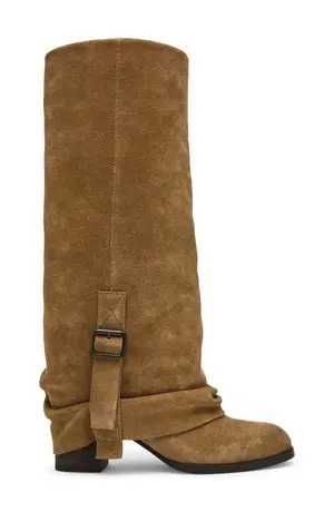 Steve Madden Bozeman Buckled Suede Knee-high Boots - Taupe