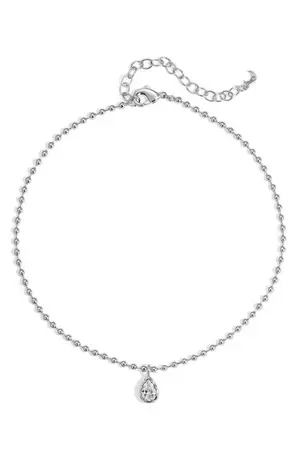 Lili Claspe Mini Cleo Pear Anklet - Silver