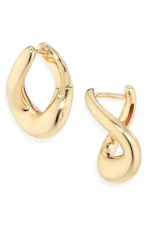 ASTRID & MIYU Molten Hoop Earrings - Gold