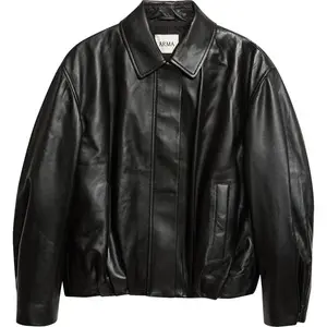 ARMA Melis Leather Bomber Jacket - Black