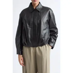 ARMA Melis Leather Bomber Jacket - Black