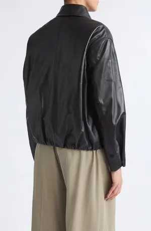 ARMA Melis Leather Bomber Jacket - Black