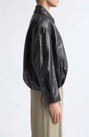 ARMA Melis Leather Bomber Jacket - Black