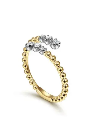GABRIEL & CO. Bujukan Ball Bead Diamond Ring - Two Tone