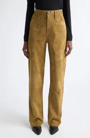 Altuzarra Mills High Waist Suede Pants - Breen