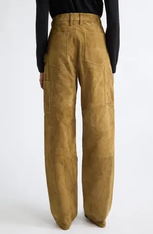 Altuzarra Mills High Waist Suede Pants - Breen