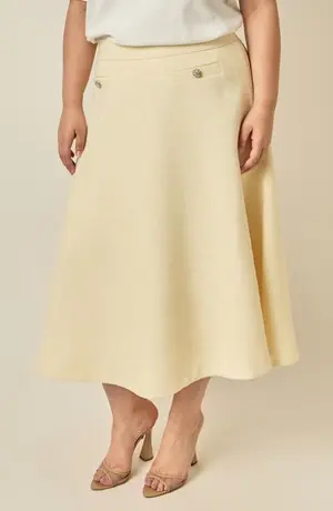 Endless Rose Tweed A-line Maxi Skirt
