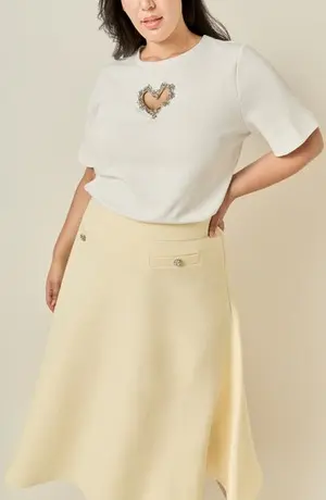 Endless Rose Tweed A-line Maxi Skirt