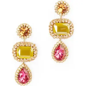 Deepa Gurnani Sashi Drop Earrings - Olive