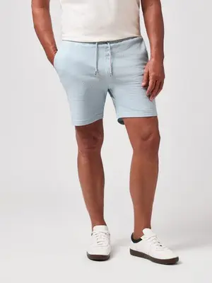 Stone Rose Terry Knit Comfort Short Shorts - Light Blue