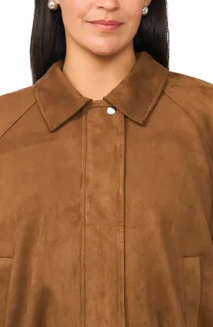 Vince Camuto Faux Suede Raglan Sleeve Jacket