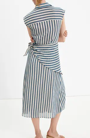Mango Striped Shirtdress With Sash